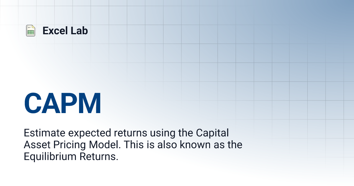 CAPM | Excel Lab