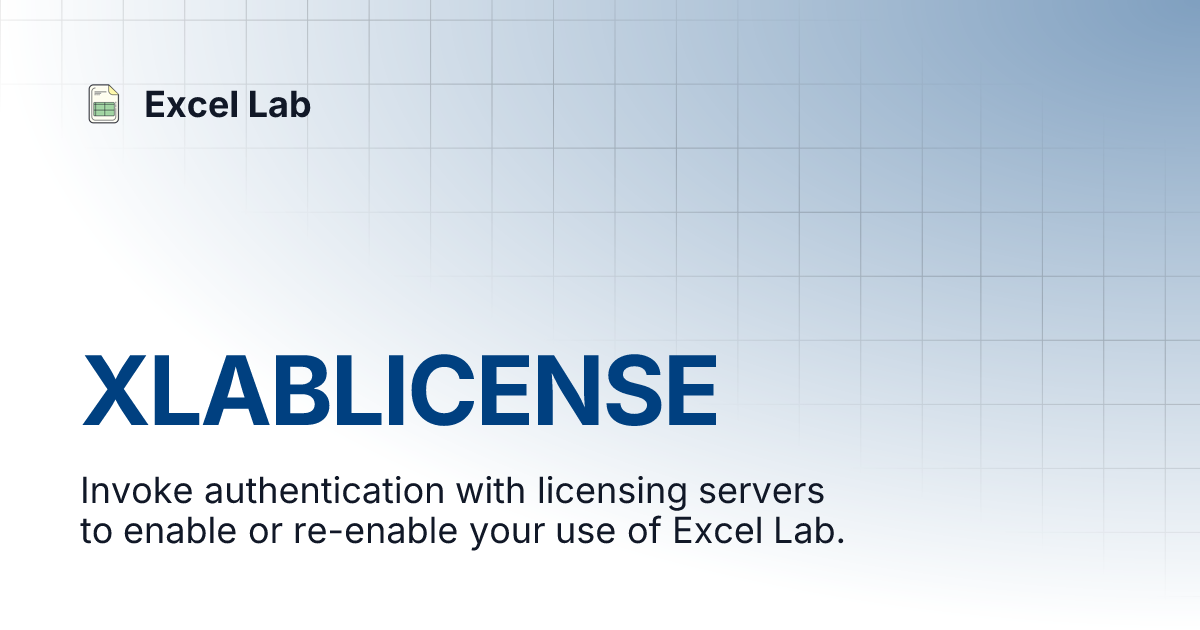 XLABLICENSE | Excel Lab
