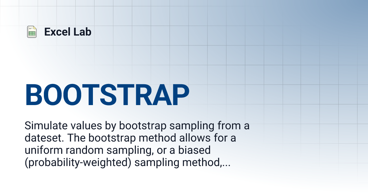 BOOTSTRAP | Excel Lab